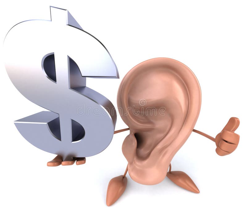 Fun ear stock illustration. Illustration of listening - 45090203