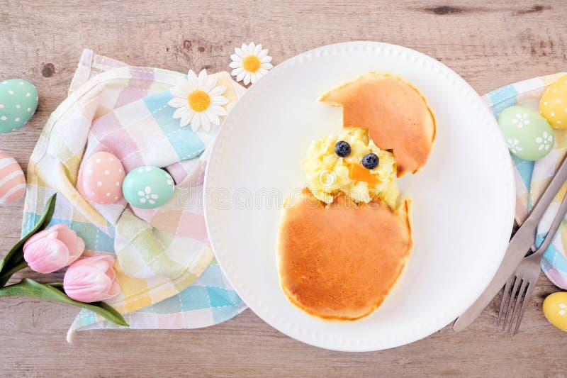 Easter Breakfast Hatching Scrambled Egg Chick Pancake Table Scene Stock Photos - Free & Royalty ...