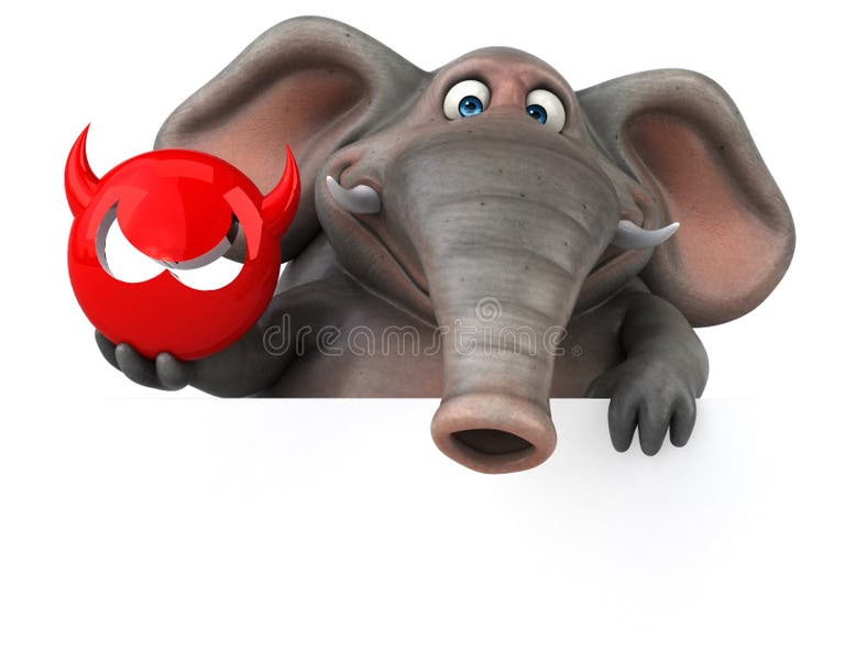 Fun Elephant - 3D Illustration Stock Illustration - Illustration of ...