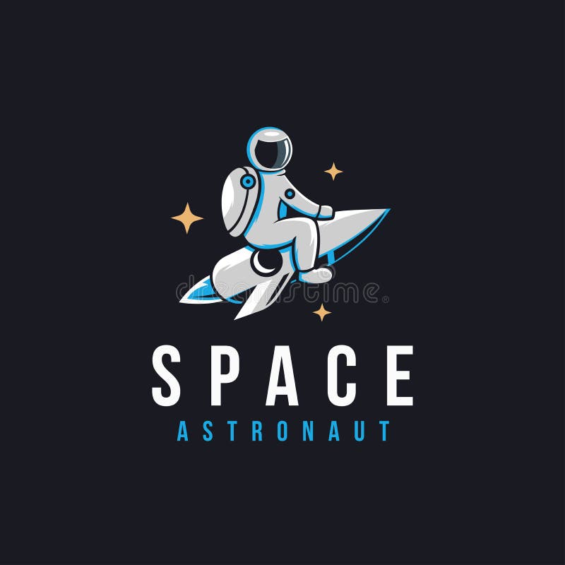 Fun Explorer Space Astronaut Riding a Rocket Mascot Logo Icon Vector ...