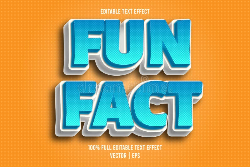 Fun Fact Editable Text Effect Cartoon Style Stock Vector - Illustration ...