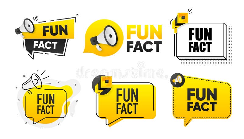 Fun Fact. Megaphone Label Collection with Text. Marketing and Promotion ...