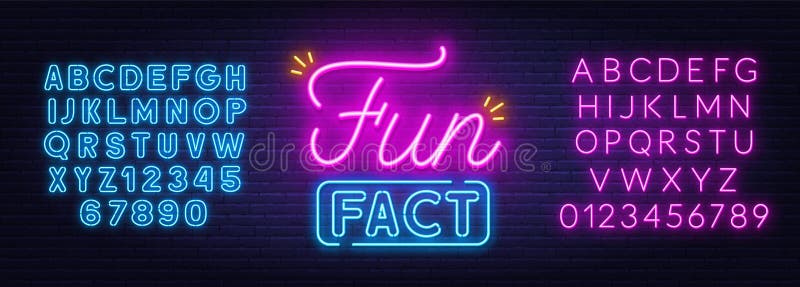 Fun Fact Neon Sign Vector. Facts Design Template Neon Sign, Light ...