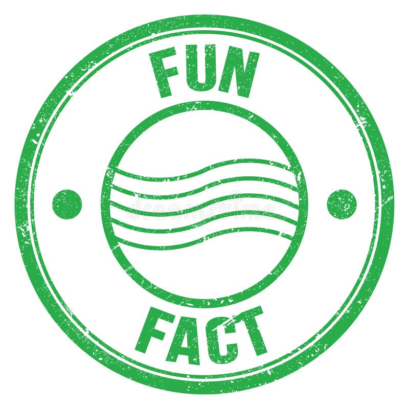 FUN FACT Text on Green Round Postal Stamp Sign Stock Illustration ...