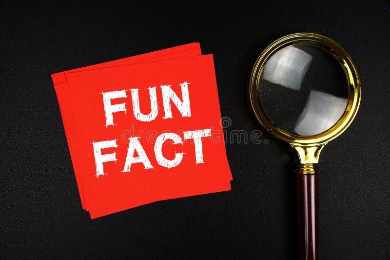 Fun Facts Text on Sticky Note with Magnifying Glass on Concrete ...