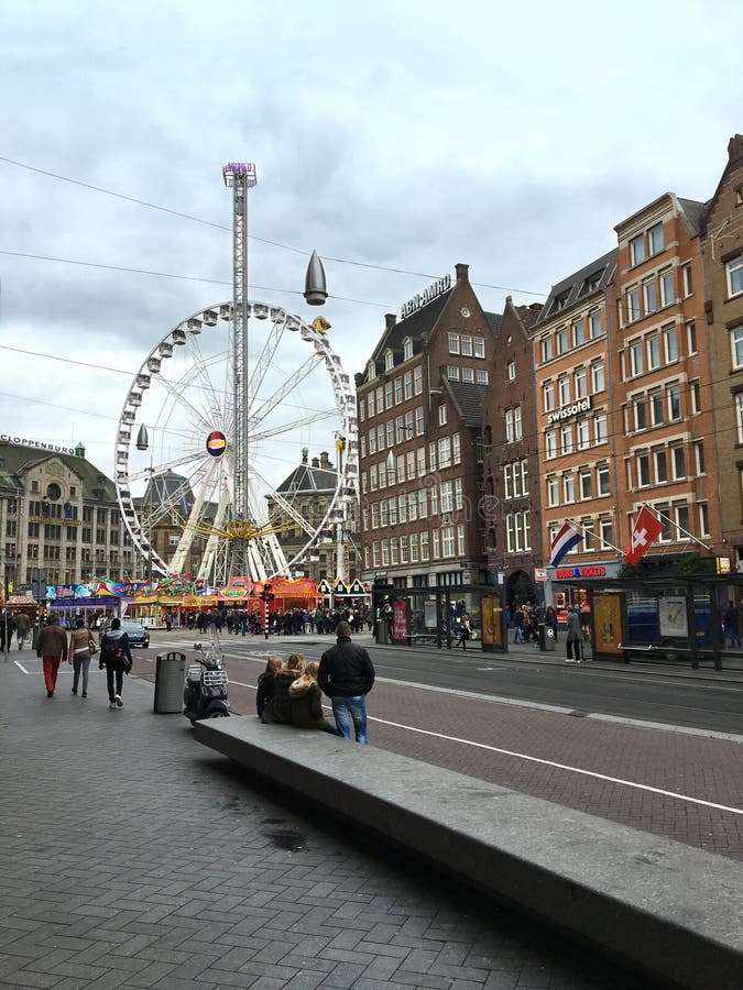 Fun Fair in Amsterdam editorial photography. Image of attraction - 91941497