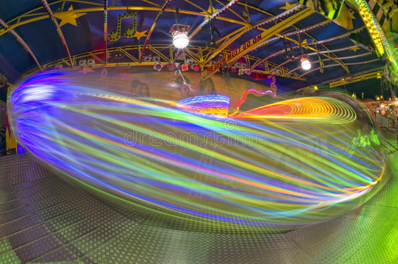 Fun Fair Carnival Luna Park Moving Lights Background Editorial Image ...