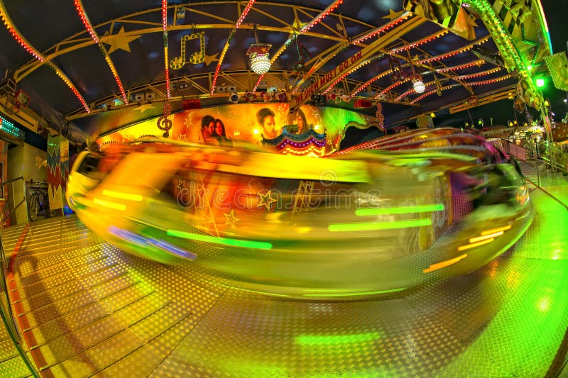 Fun Fair Carnival Luna Park Moving Lights Background Editorial Image ...