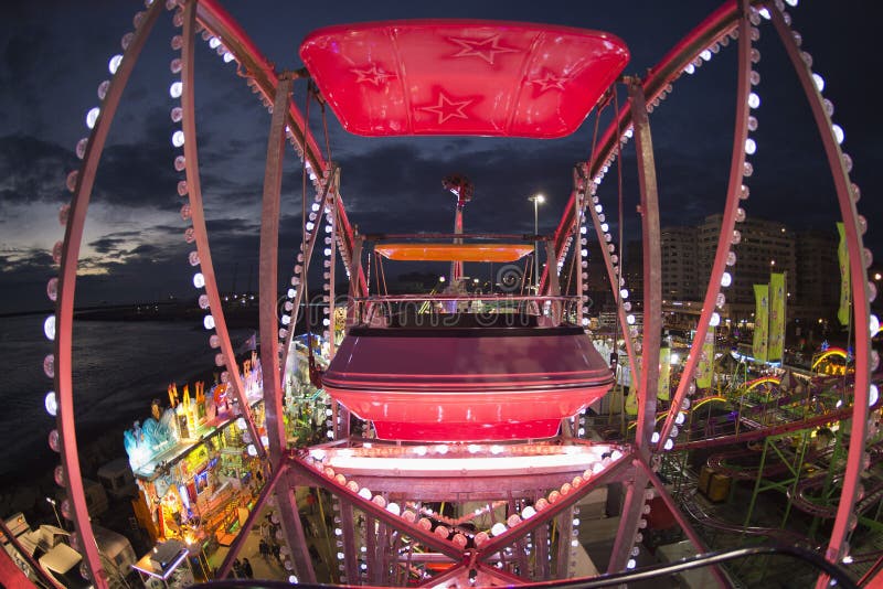 Fun Fair Carnival Luna Park Panoramic Wheel Stock Photo - Image of ...