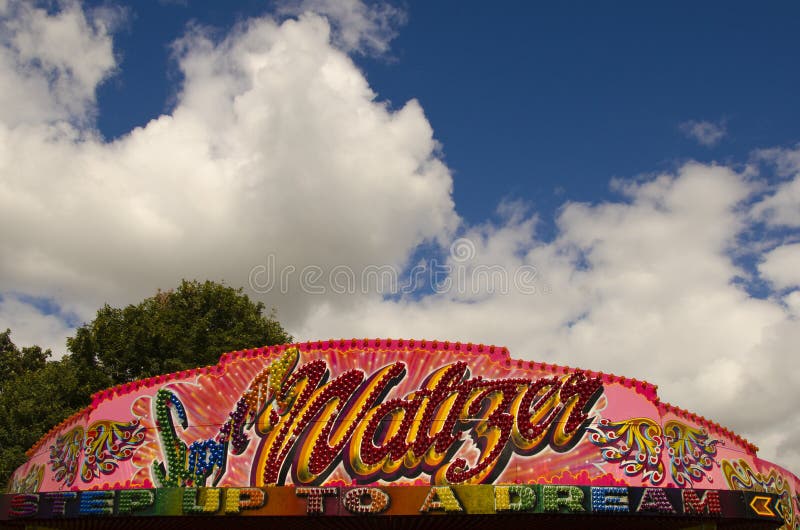 Fun fair stock image. Image of arcade, fair, clouds, pink - 38937185