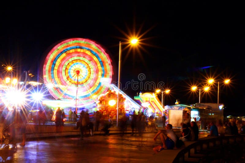 Fun fair by night stock photo. Image of fair, village - 33498780