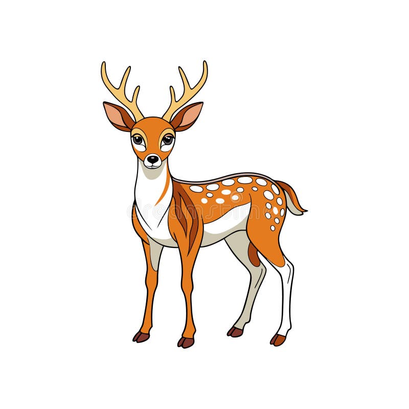 Creative Fallow Deer Coloring Template Stock Image - Illustration of ...