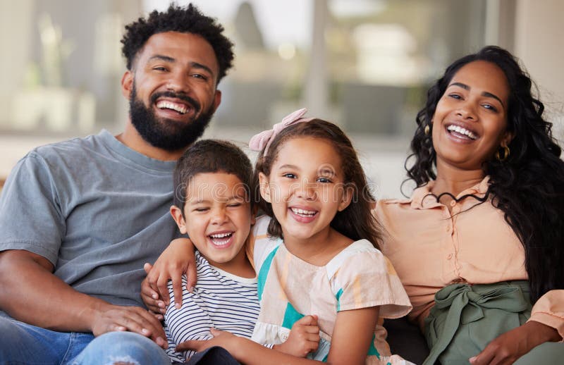 Fun with Family. a Young Family Relaxing Together at Home. Stock Image ...
