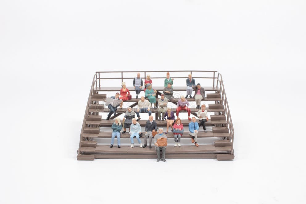 The Fun of Figure Audience on Assorted Seats Stock Photo - Image of ...