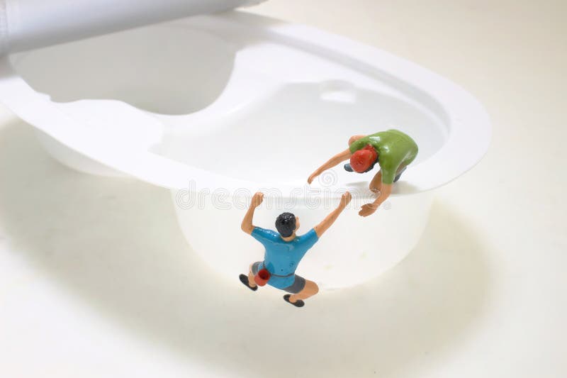 A Fun of Figure Climbing on Food Package Stock Image - Image of open ...