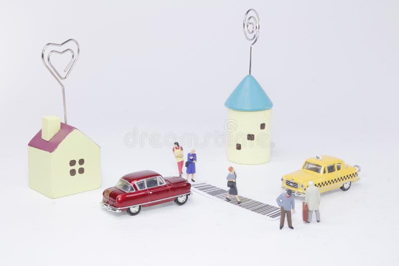 A Fun Figure Cross the Bar Code Stock Image - Image of cross ...