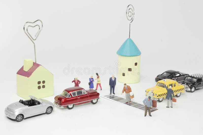 A Fun Figure Cross the Bar Code Stock Photo - Image of intersection ...