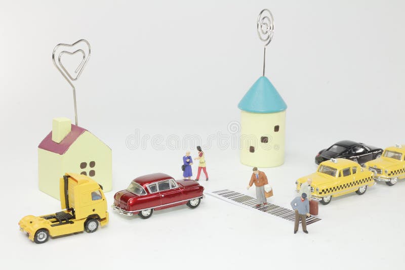 A Fun Figure Cross the Bar Code Stock Image - Image of center ...