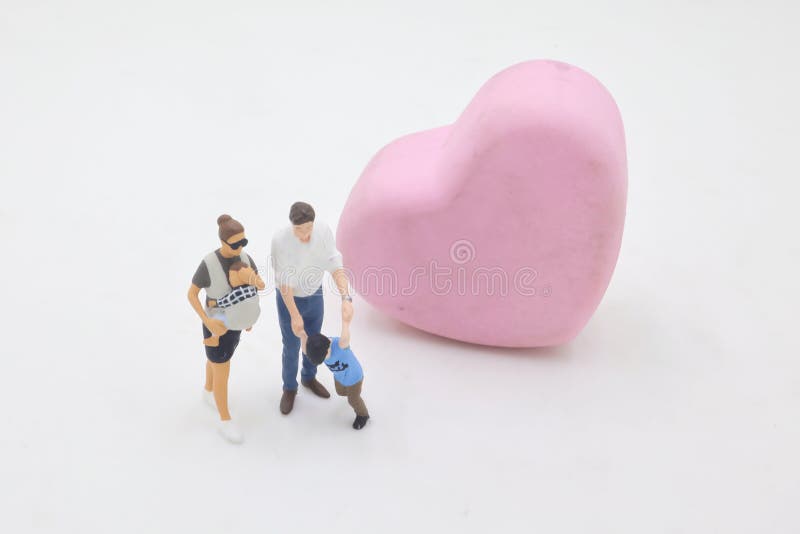 The Fun of Figure Family with Heart Sharp Stock Image - Image of ...