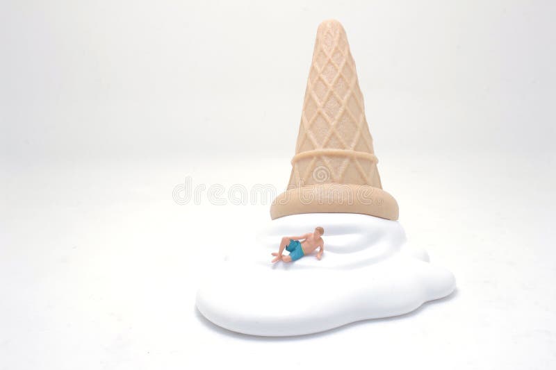 Fun of Figure with the Ice Cream Swim Stock Photo - Image of cone ...