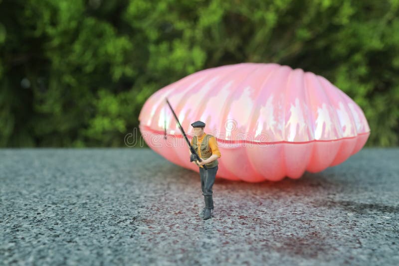 A Fun of Figure Man on the Shell Stock Photo - Image of shellfish ...
