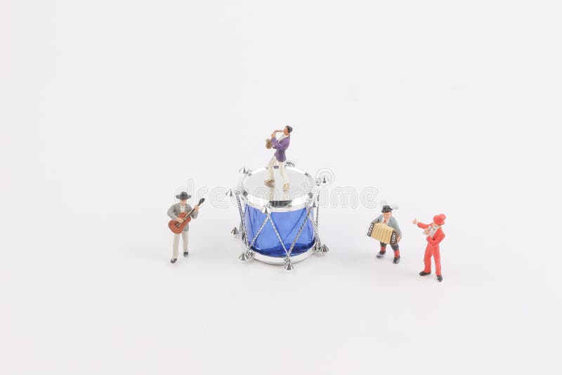 The Fun of Figure in Miniature World Stock Photo - Image of lyre ...