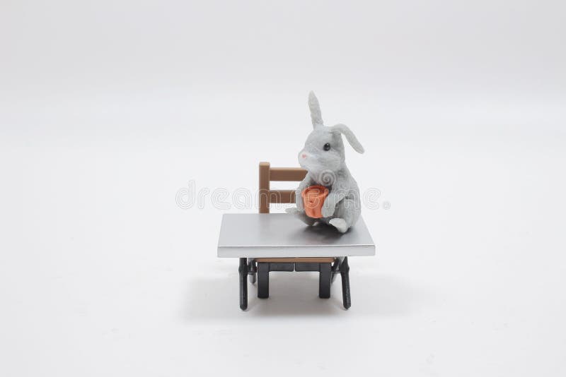 The Fun of Figure Rabbit Enjoy Afternoon Tea Stock Photo - Image of ...