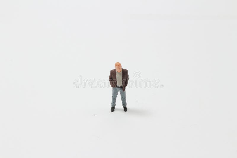 The Fun of Figure Stand on the White Back Gorund Stock Photo - Image of ...