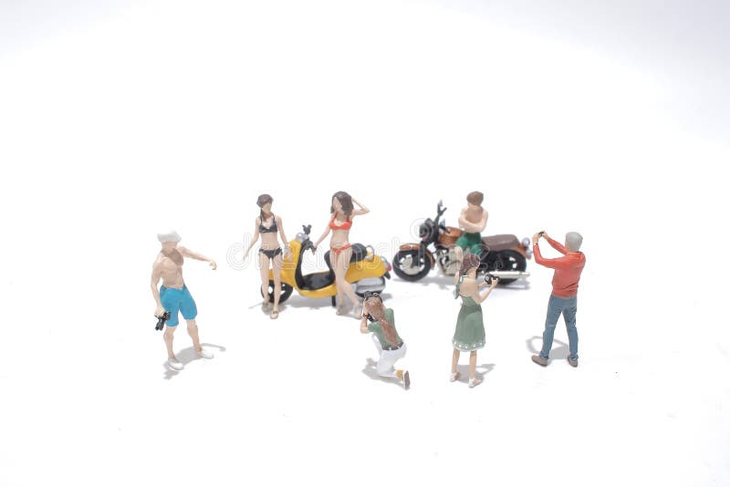 Fun of Figure Take the Photo with Models Stock Photo - Image of camera ...