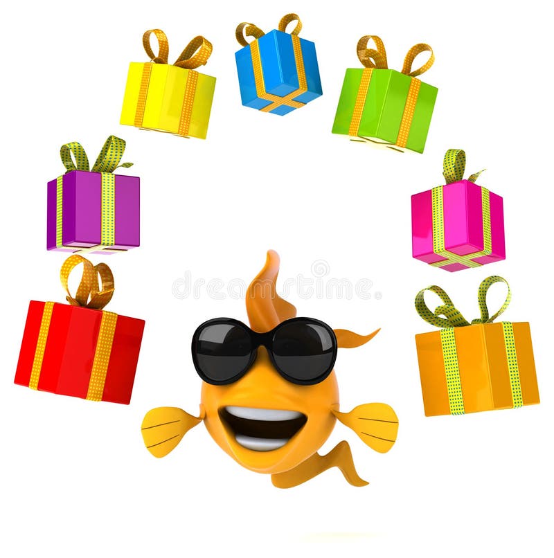 Fun fish stock illustration. Illustration of birthday - 50244722