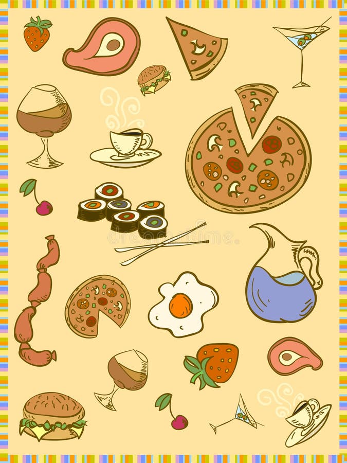 Fun food stock vector. Illustration of bake, cherry, coffee - 9553023