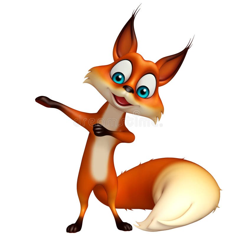 Fun Fox Funny Cartoon Character Stock Illustration - Illustration of ...