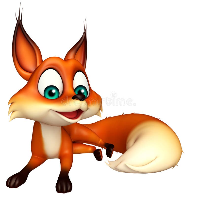 Fun Fox Funny Cartoon Character Stock Illustration - Illustration of ...