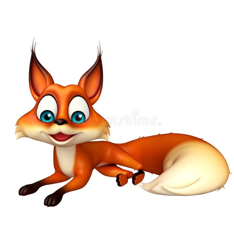 Fun Fox Funny Cartoon Character Stock Illustration - Illustration of ...