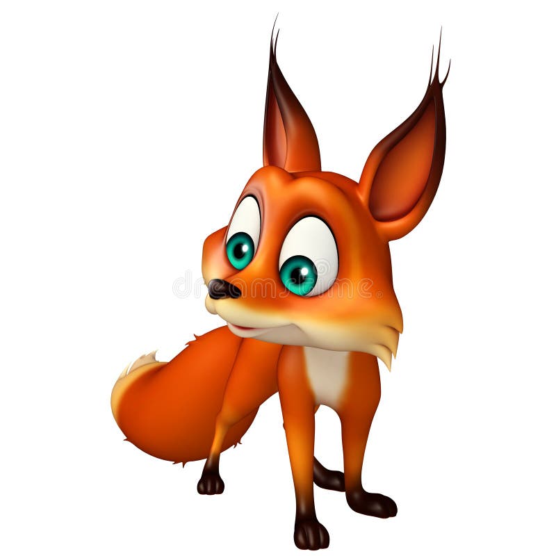 Fun Fox Funny Cartoon Character Stock Illustration - Illustration of ...