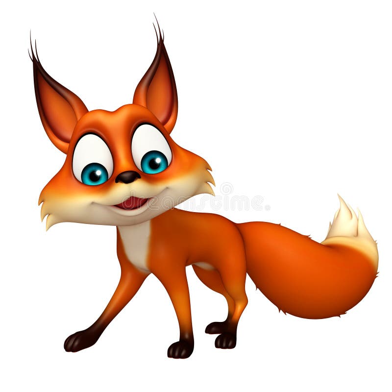 Fun Fox Funny Cartoon Character Stock Illustration - Illustration of ...