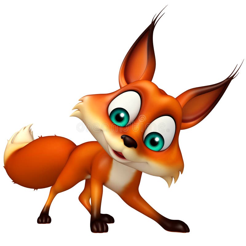 Fun Fox Funny Cartoon Character Stock Illustration - Illustration of ...