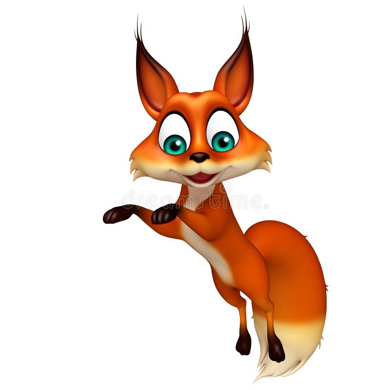 Fun Fox Funny Cartoon Character Stock Illustration - Illustration of ...