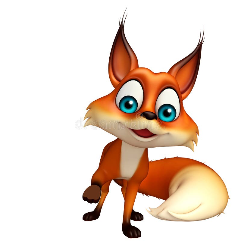 Fun Fox Funny Cartoon Character Stock Illustration - Illustration of ...