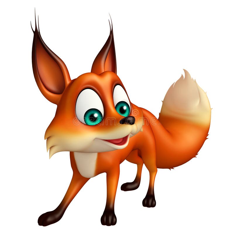 Fun Fox Funny Cartoon Character Stock Illustration - Illustration of ...