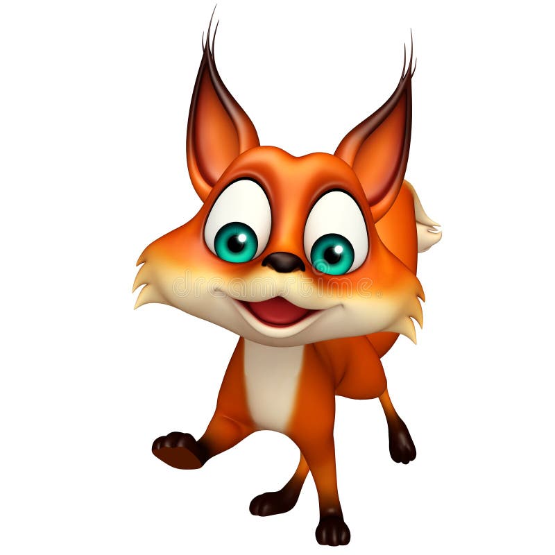 Fun Fox Funny Cartoon Character Stock Illustration - Illustration of ...