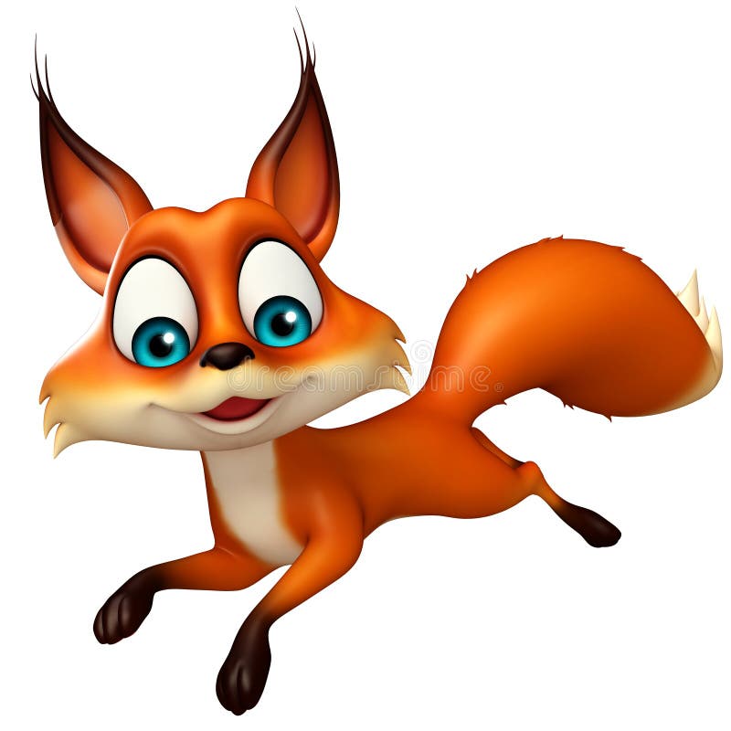 Fun Fox Funny Cartoon Character Stock Illustration - Illustration of ...