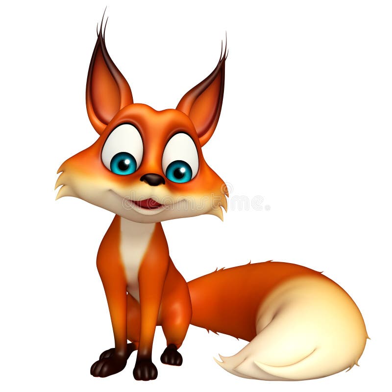 Fun Fox Funny Cartoon Character Stock Illustration - Illustration of ...