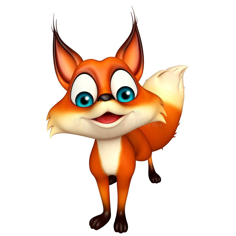 Fun Fox Funny Cartoon Character Stock Illustration - Illustration of ...