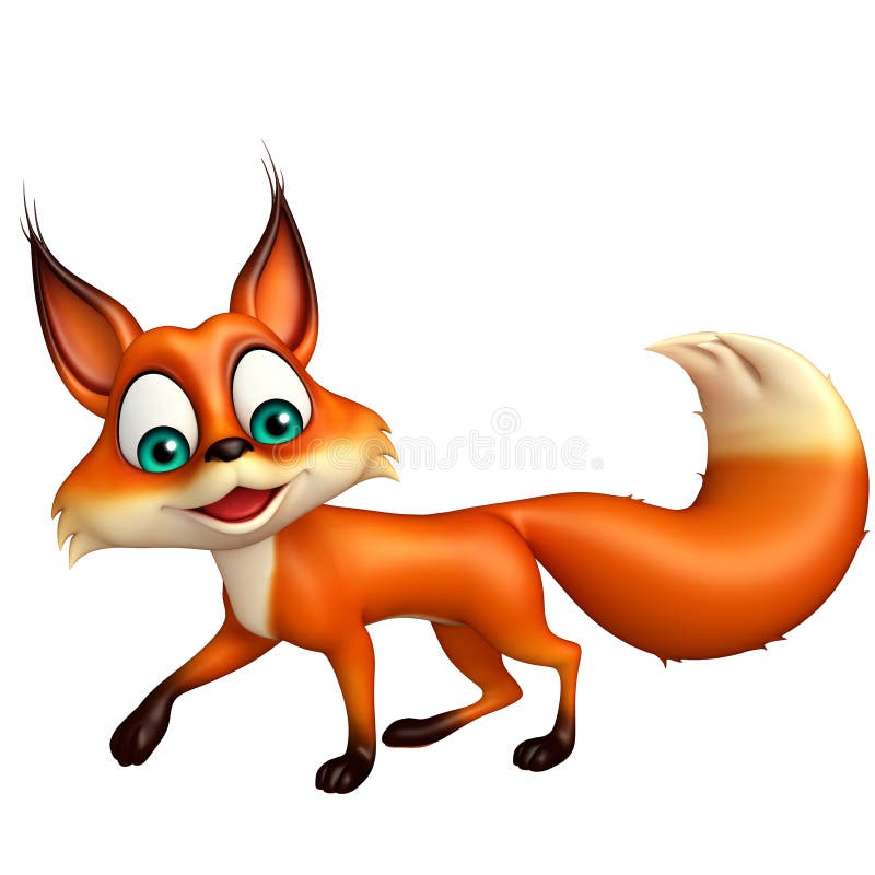 Fun Fox Funny Cartoon Character Stock Illustration - Illustration of ...