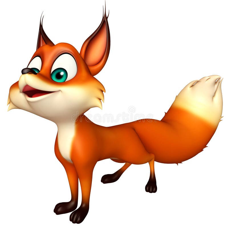 Fun Fox Funny Cartoon Character Stock Illustration - Illustration of ...