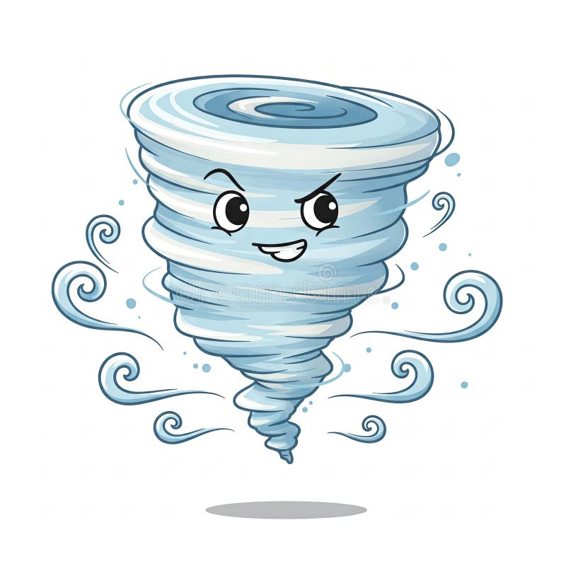 Cute Tornado with Face stock illustration. Illustration of breeze ...