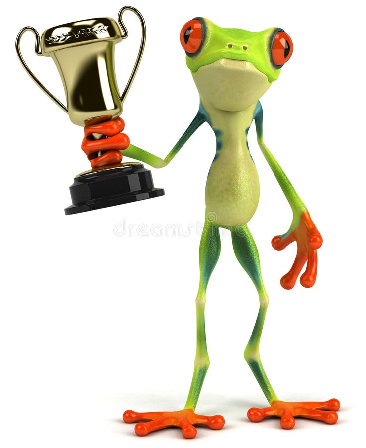 Frog with a trophy stock illustration. Illustration of slimy - 13491312