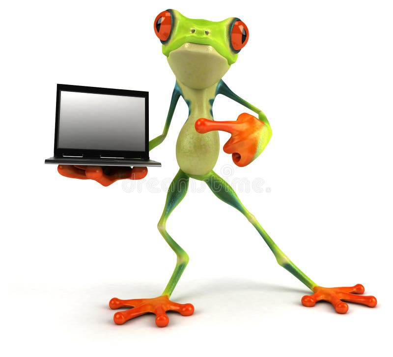 Fun frog stock illustration. Illustration of computer - 46334630
