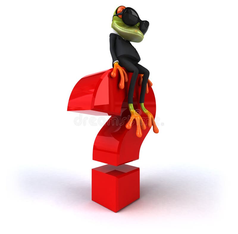 Frog with a question mark stock illustration. Illustration of rain ...